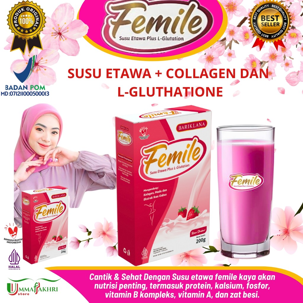 Jual FEMILE 200g Susu Collagen Plus Etawa, L-Glutathione, Ikan Gabus ...