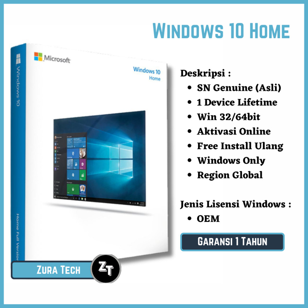 Jual Win 10 Home Original Licence Key RETAIL / OEM Permanen Microsoft ...