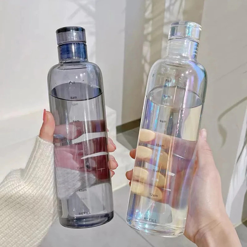 Jual Botol Minum Bening Estetik Korean 500Ml & 750Ml Penunjuk Waktu ...