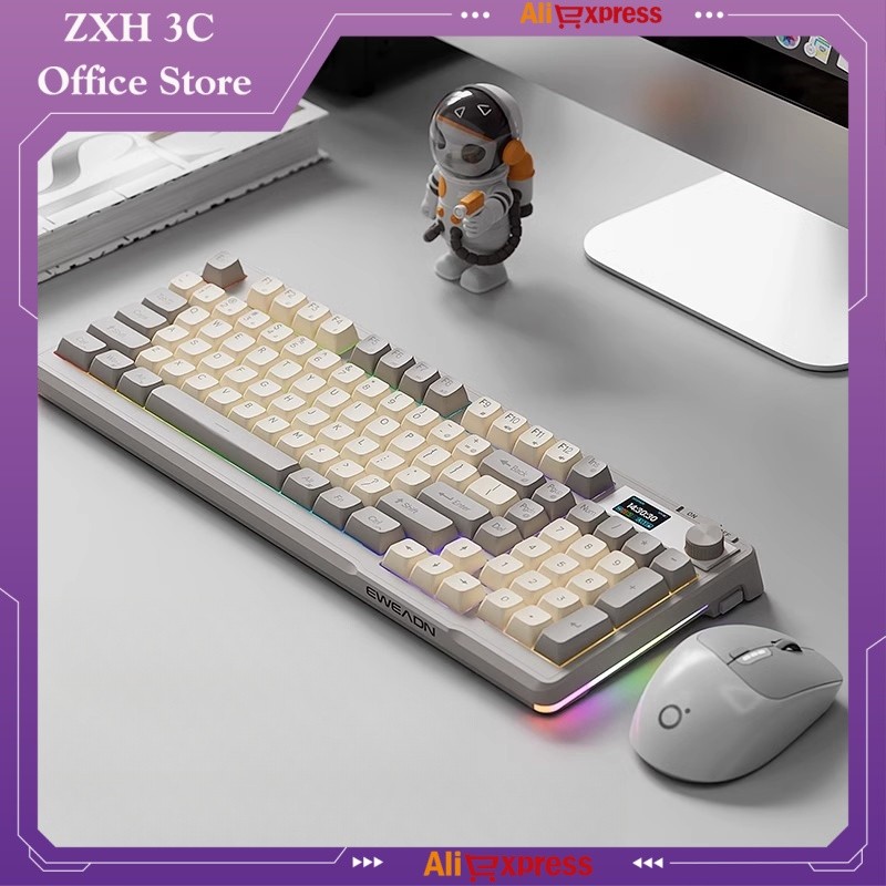 Jual Eweadn V98pro Wireless Bluetooth Keyboard Mouse Set Mechanical ...