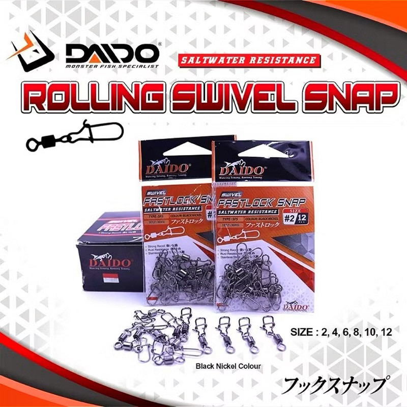 Jual Daido Rolling Swivel Fastlock Snap Pancing Kili-kili Pancing ...