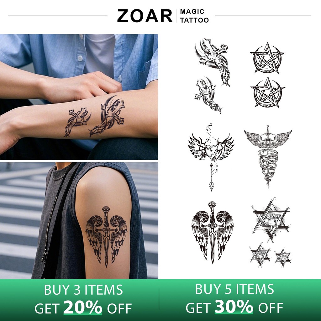 Jual ZOAR-Y84 Stiker Tato Temporary Semi Permanen【Elemen sayap】Tahan ...