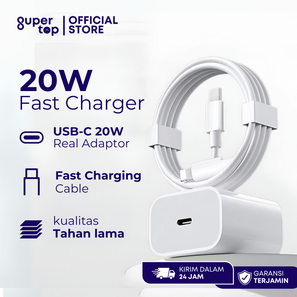Jual Charger for iPhone 20Watt Fast Charging USB C To Type C Cable 20W ...