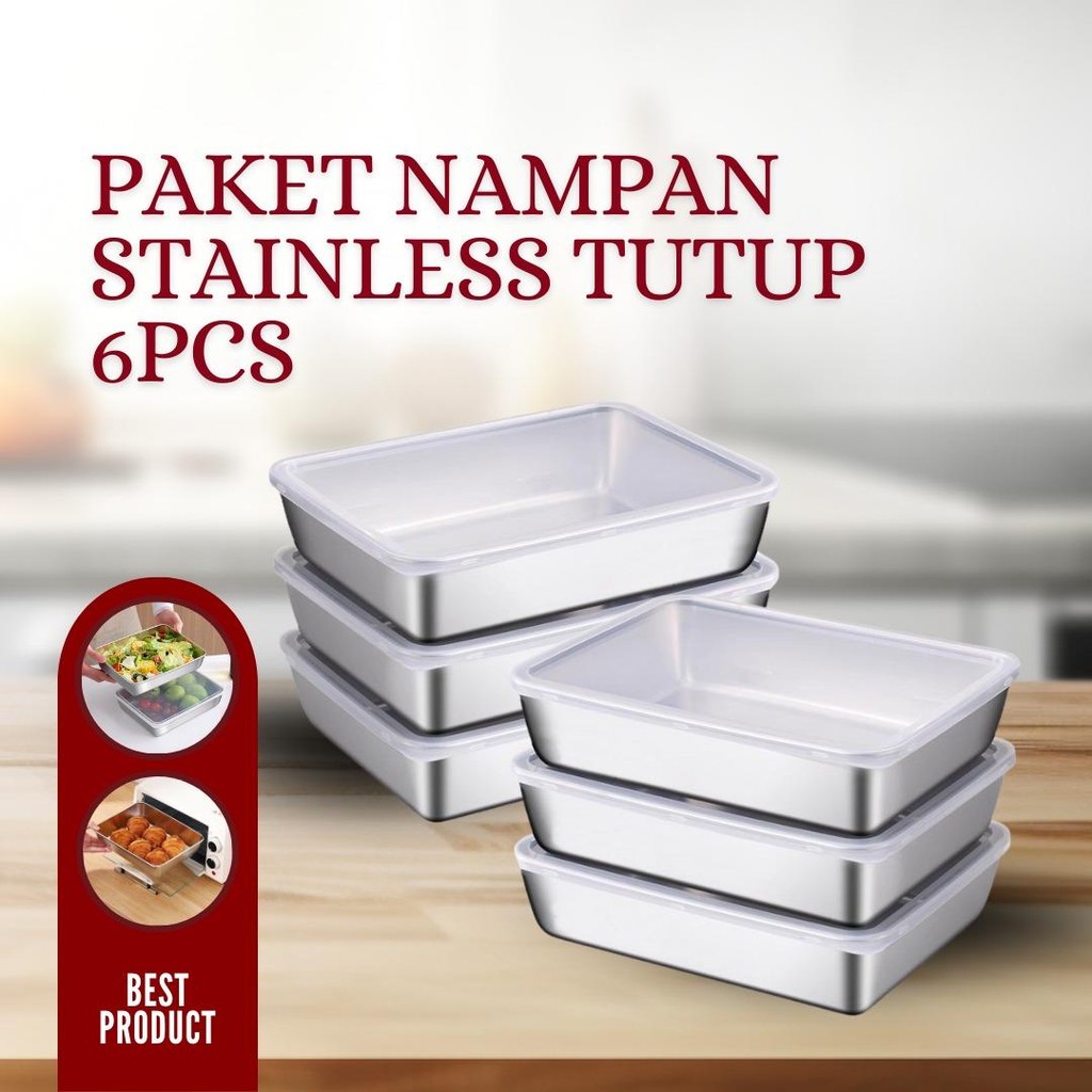 Jual BMW Kitchenware - SUS 303 Paket Food Box 6 PCS Food Container ...