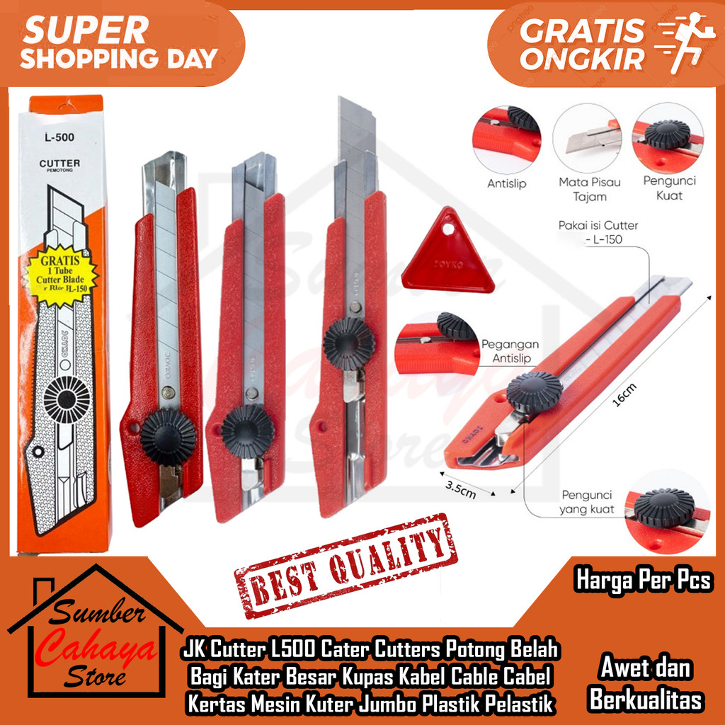 Jual JK Cutter L500 Cater Cutters Potong Belah Bagi Kater Besar Kupas ...