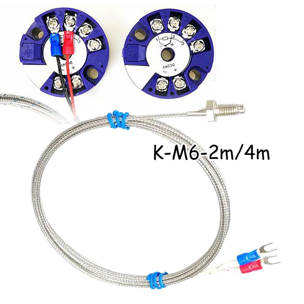 Jual 2/4m Thermocouple Termokopel Sensor Type K M6 Thread Stainless ...