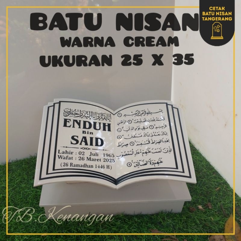 Jual BNT - BATU NISAN BAHAN GRANIT MODEL TUMPUKAN BUKU WARNA CREAM ...