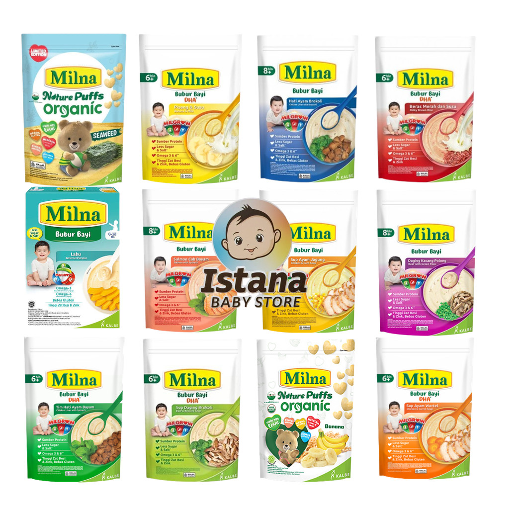Jual Milna Bubur Tim Bayi 6 bulan 8+ Sachet Organic MPASI Kalbe Bubur ...