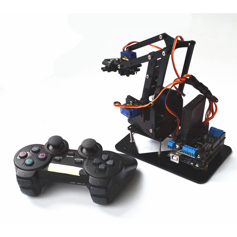 Jual SG90 MG90S STEM 4 DOF Robot Arm Kit Mechanical Arm Claw Kit PS2 or ...