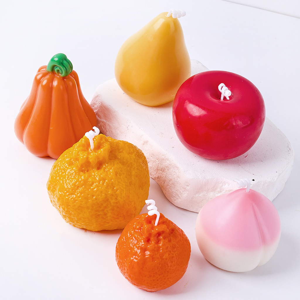 Jual 3D Fruit Shape Scented Candle Silicone Mold DIY Handmade Apple ...