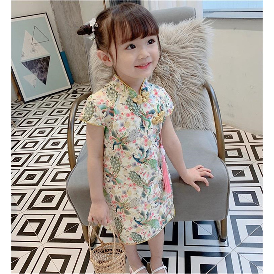 Jual Twinkle Margie Dress Anak Cheongsam Chinese Imlek Merak Bunga ...