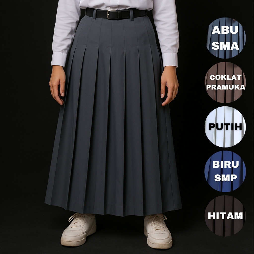Jual ROK SMA ABU ABU BIRU PRAMUKA SEKOLAH SERAGAM PANJANG BAPING SMP HITAM COKLAT PUTIH REMPEL ...
