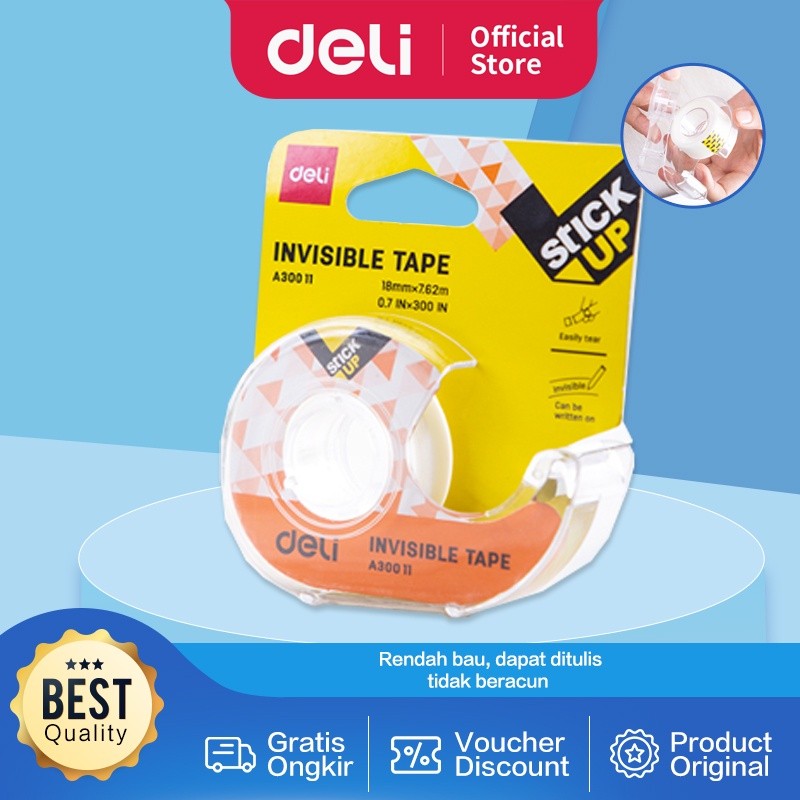 Jual Deli Isolasi / Solatip Invisible Tape Dapat Ditulis, Dengan ...
