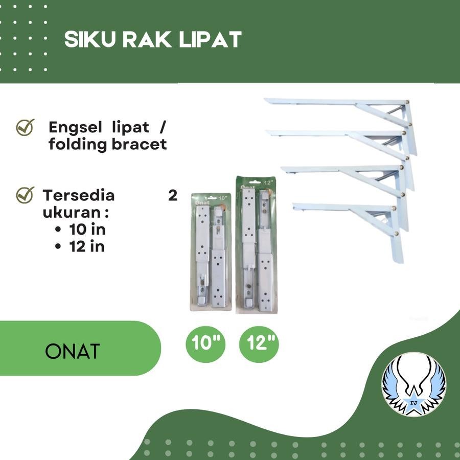 Jual ONAT Siku Rak Lipat Putih | Bracket Engsel Ambalan Meja Dinding ...