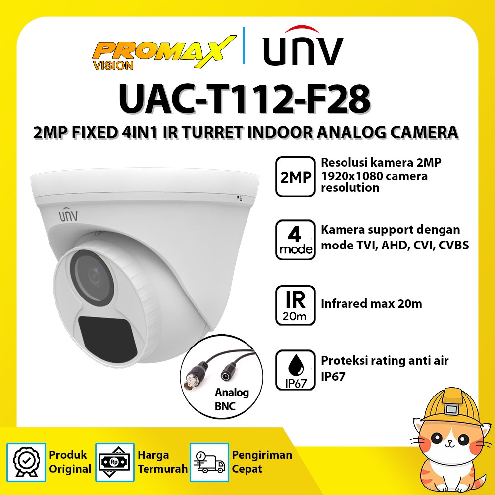 Jual UNV UAC-T112-F28 2MP FIXED 4IN1 IR TURRET INDOOR ANALOG CAMERA | Shopee Indonesia