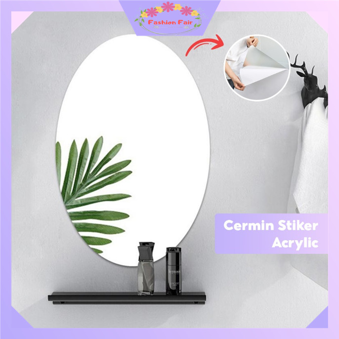 Jual FASHION FAIR - C5369 Stiker Dinding Cermin Bentuk Oval Persegi ...