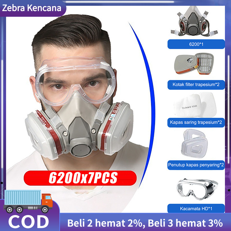Jual Masker Gas Respirator Industrial Mask Anti Virus Debu Racun Udara ...