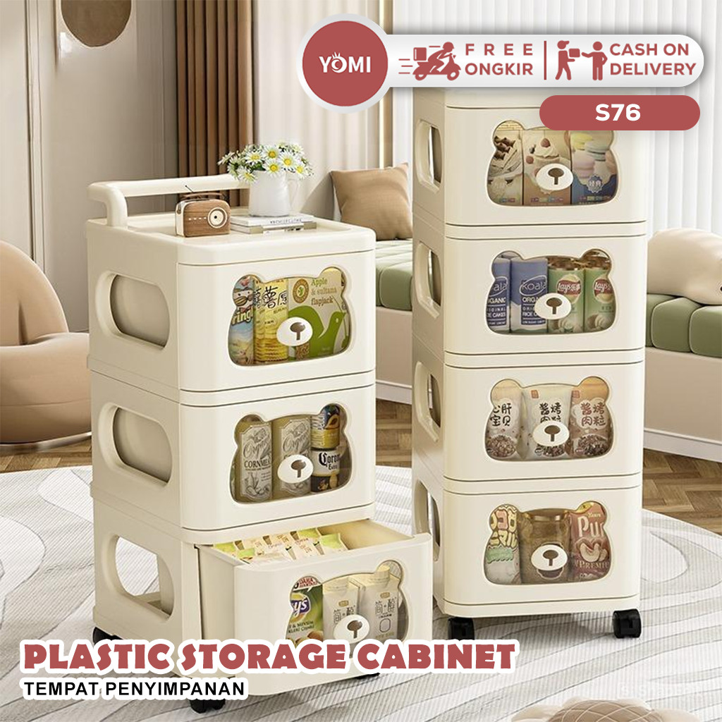 Jual YOMI Plastic Storage Cabinet S76/ Container Box 30CM/ Lemari ...