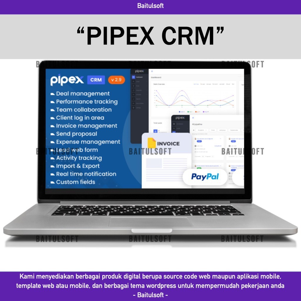 Jual SOURCE CODE APLIKASI WEB PIPEX CRM D483 BAITULSOFT | Shopee Indonesia