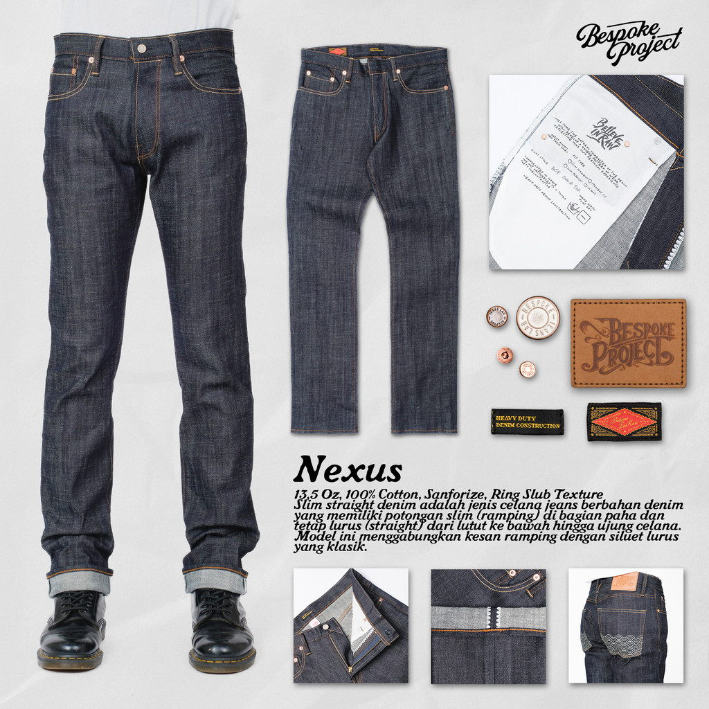 Jual Bespoke Project - Celana jeans Pria Nexus Raw Slim Straight ...