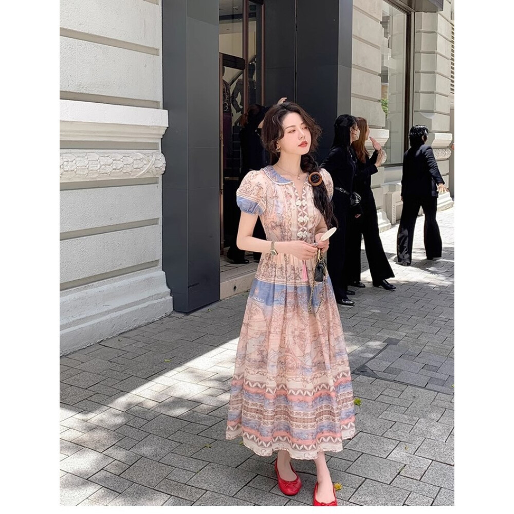 Jual Gaun Wanita | Gaya Retro Bermotif Dengan | Original By FADFAD ...