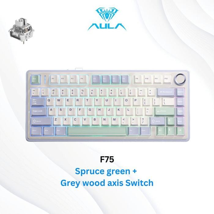 Jual AULA F75 / F-75 Mechanical Gaming Keyboard 3 Mode Connection RGB ...