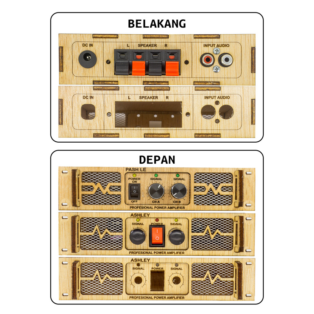 Jual Box Power Mini Model Built Up Ashley Box Miniatur Power Amplifier Triplek 3mm Laser Cutting ...