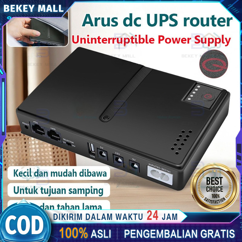 Jual BEKEY Mini DC UPS SPS 1036P Uninterrupted 36W 10.400 mAh 12V, 9V, 5V kenika 12 Volt untuk ...