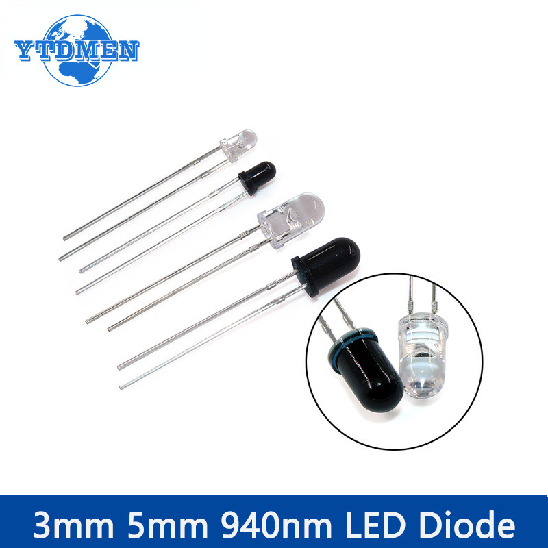 Jual 10pairs 3mm 5mm 940nm LEDs Infrared Emitter and IR Receiver Diode ...