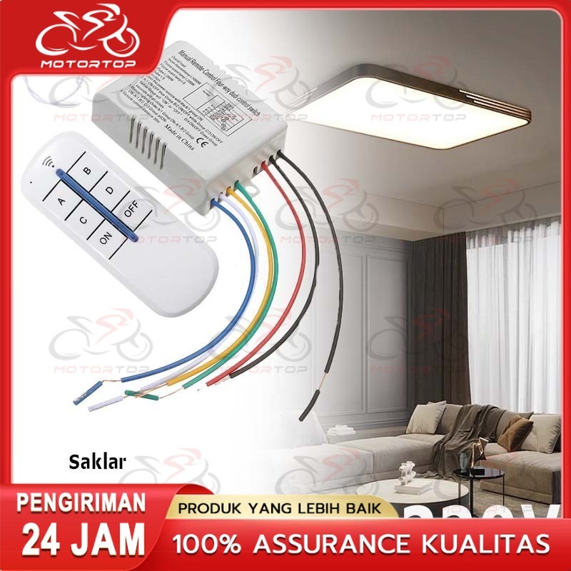 Jual Saklar Remote 4 Chanel 220v Remote Switch On Off Lampu Saklar ...