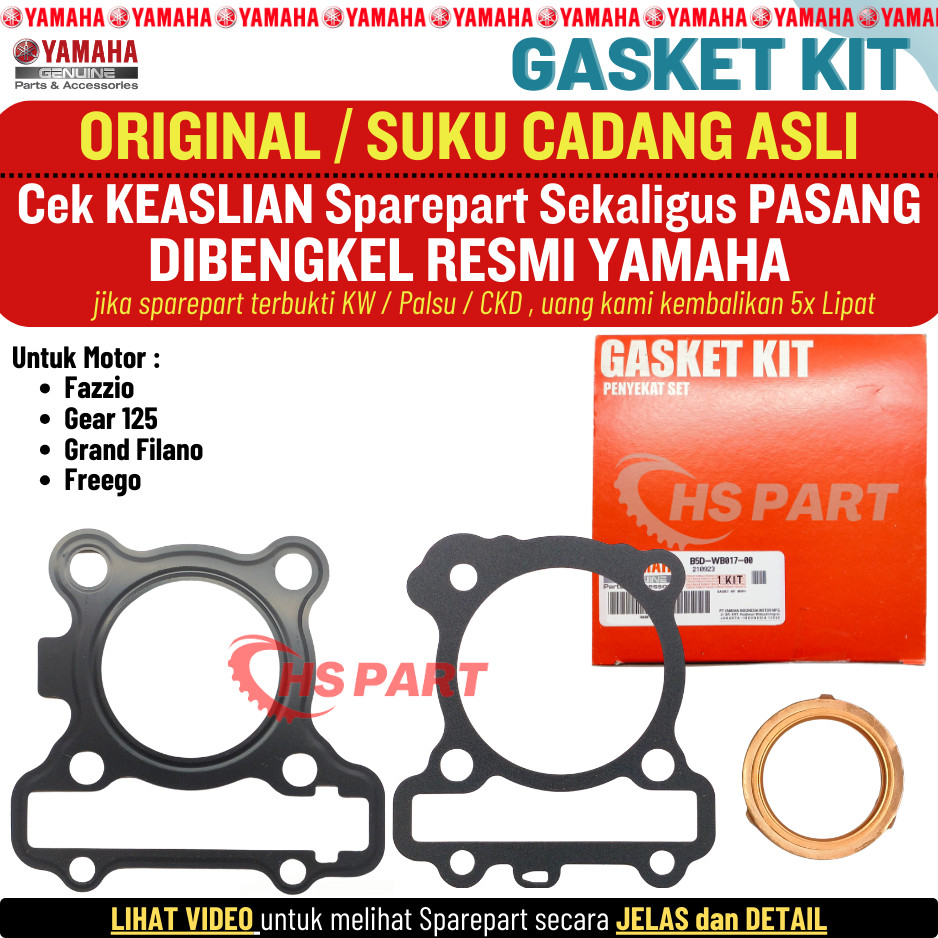 Jual Gasket Paking Topset Blok Seher Head Atas Bawah Freego Fazzio Gear 125 Grand Filano ...