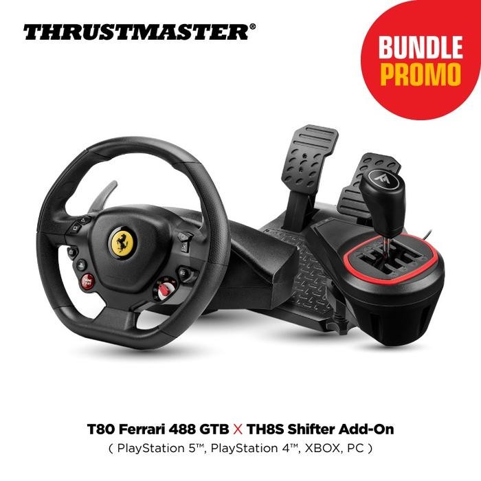 Jual Thrustmaster T80 Ferrari 488 GTB PS4 PC + Thrustmaster TH8S | H ...