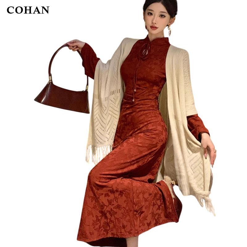 Jual Cohan DR9243 Dress Choengsam Long Sleeve Model Chinesse Elegant ...