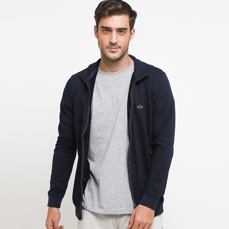 Jual Cressida The Next Level Jaket Hoodie Zipper Pria Biru Navy CB066B ...