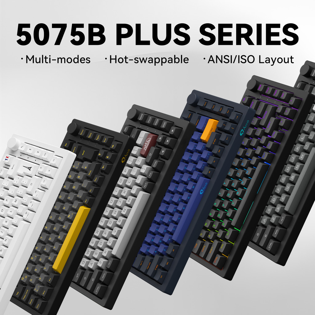 Jual Akko 5075B Plus ANSI/ISO 75% Mechanical Gaming Keyboard 3/5 Pin Hot Swap Three-Modes RGB 2 ...