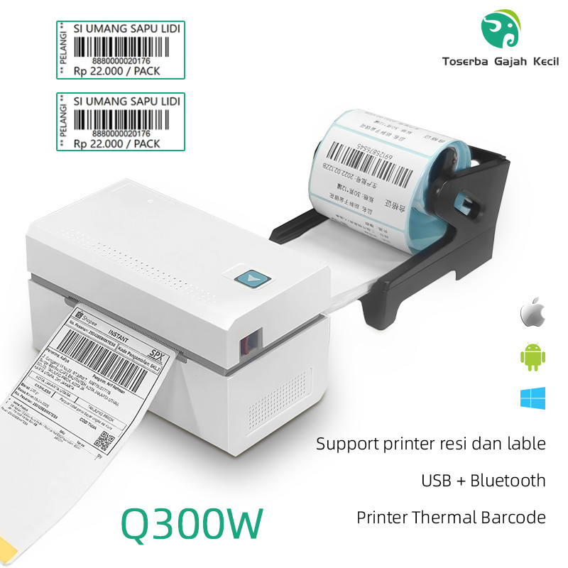 Jual Kassen Q300 Printer Label Barcode Direct Thermal 80mm USB Bluetooth by Codeshop/PRINTER ...
