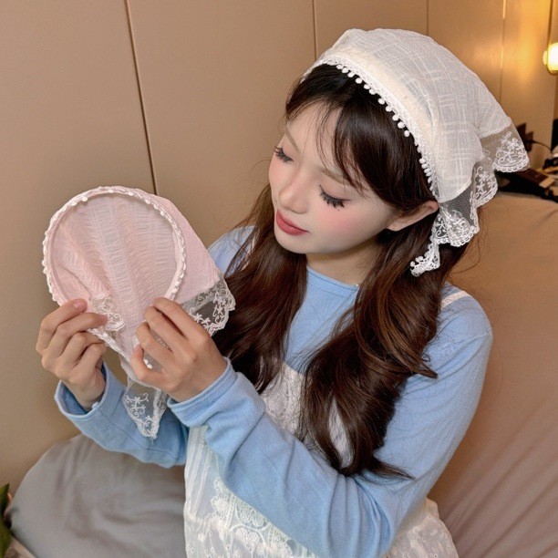 Jual Bando Rambut Scarft Lace Aesthetic / Bando Raw Lace Scarft ...