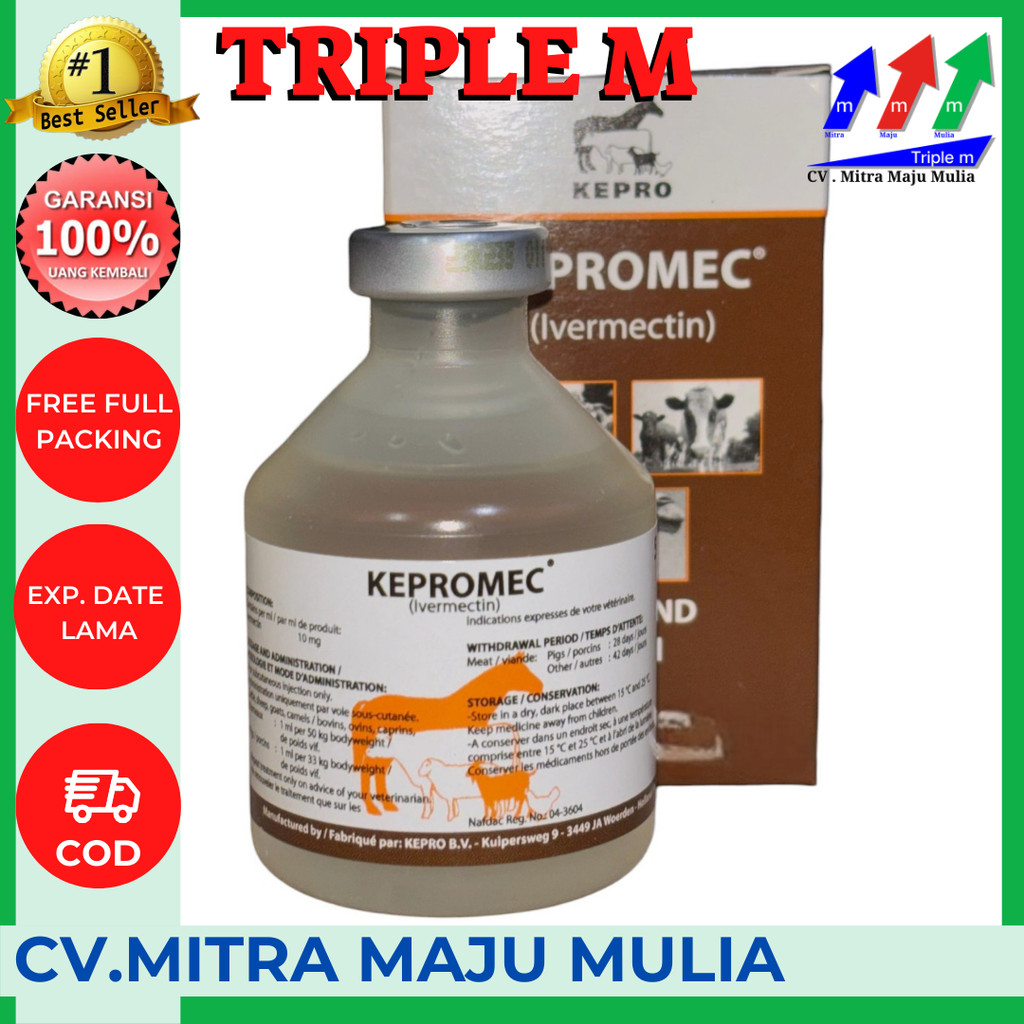 Jual KEPROMEC INJEKSI 50 ml - obat cacing, gudig, scabies, gurem hewan ...