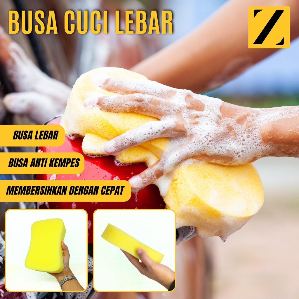 Jual BUSA CUCI KENDARAAN MOBIL MOTOR JUMBO LEBAR BESAR SPONGE WASH ...