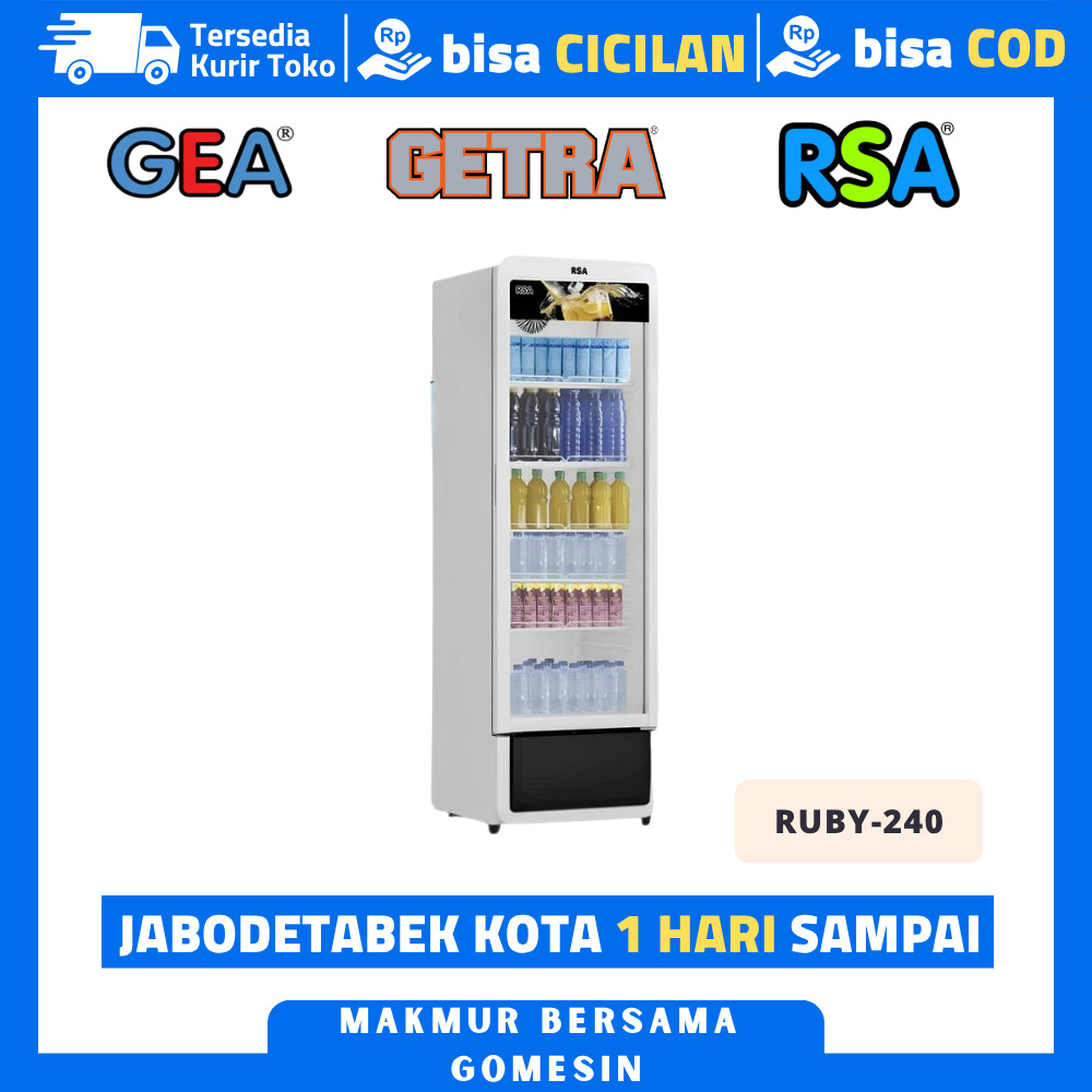 Jual Showcase Pendingin Minuman 1 Pintu Kaca RSA RUBY-240 Kulkas ...