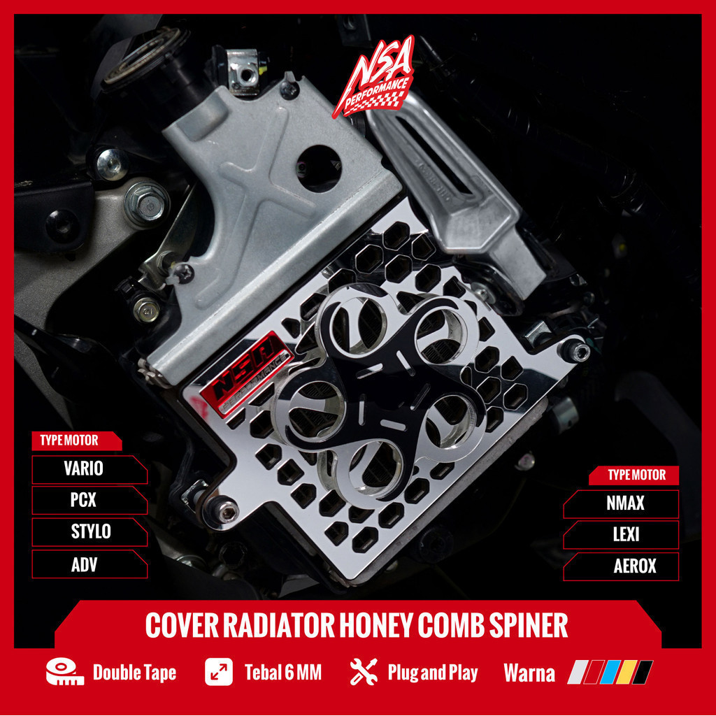 Jual NSA COVER RADIATOR SPINER HONEYCOMB VARIO PCX NMAX AEROX ADV LEXI ...