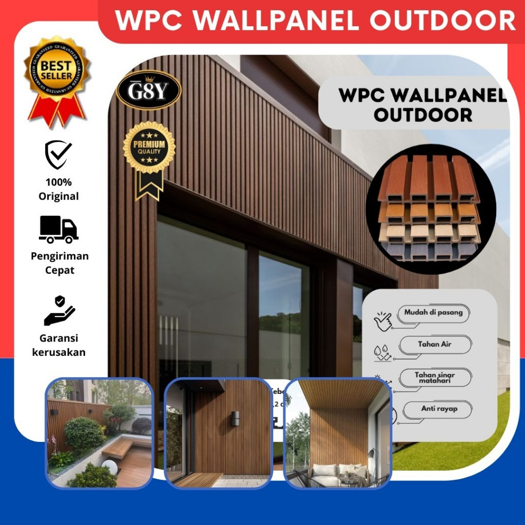 Jual WPC Outdoor Wood Panel Kisi Kisi WallPanel Outdoor Dinding /Pagar ...