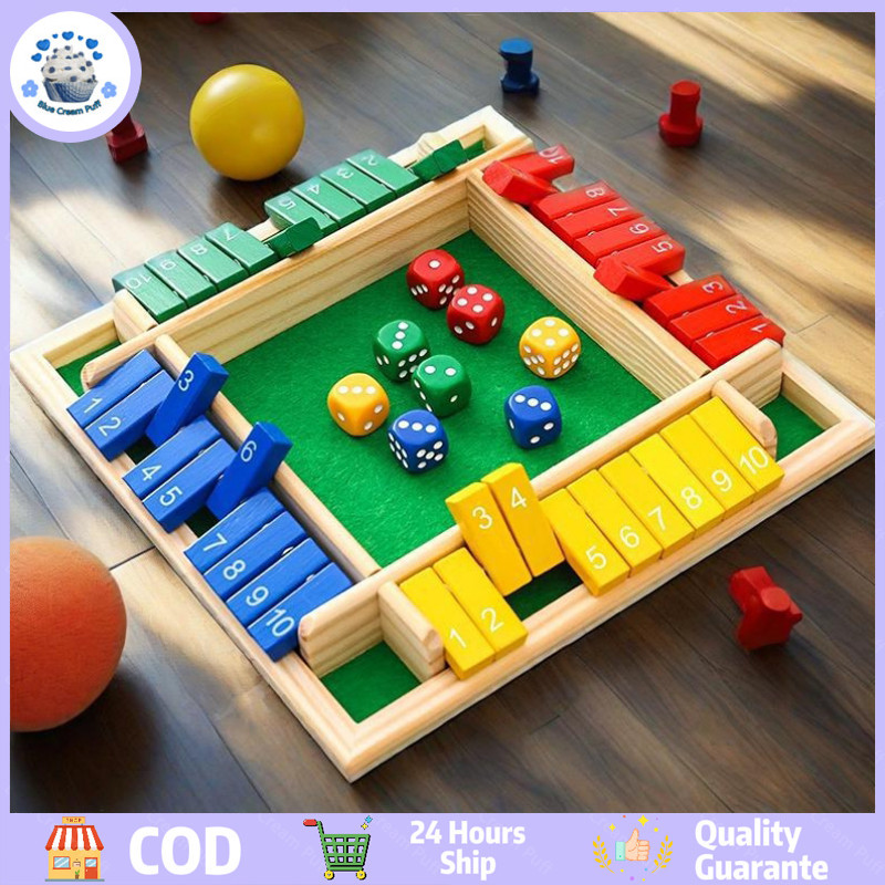 Jual 4 Warna Mainan Board Game Dadu Shut the Box Angka Shut The Box ...