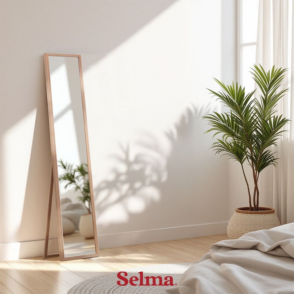 Jual Selma Lily Cermin Lantai Natural Wooden - Cokelat Standing Floor Mirror Kaca Berdiri ...