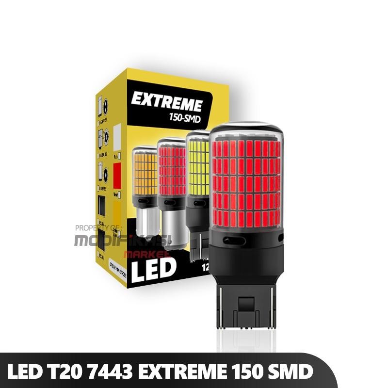 Jual Lampu LED Rem Brake Lamp Tancap Tusuk T20 7443 4 Kawat 150 SMD 4014 | J6 | Shopee Indonesia