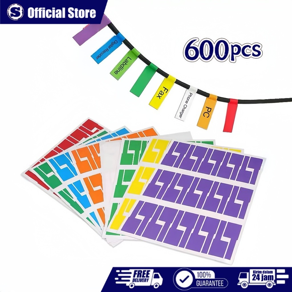 Jual 600pcs Stiker Label Kabel Penanda Kabel Stiker Label Penanda Kabel ...