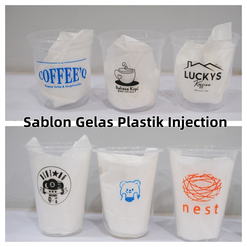 Jual Sablon Gelas Plastik Injection Bening Transparan 12oz 14oz 16oz ...