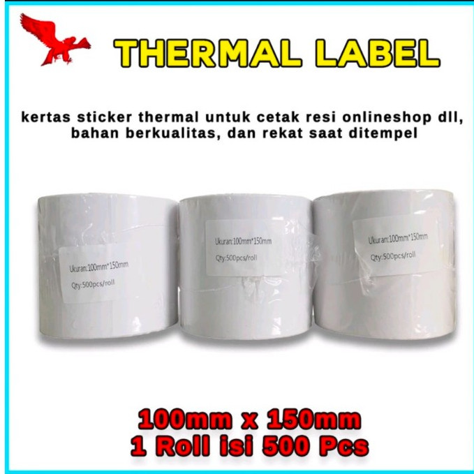 Jual AFL KERTAS PRINT RESI LABEL STIKER THERMAL 100X150 MM 500PCS A6 | Shopee Indonesia