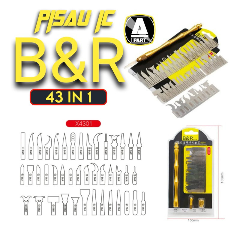 Jual B&R X4301 43 IN 1 PISAU IC LENTUR / PISAU CPU RAM NAND UFS EMMC ...