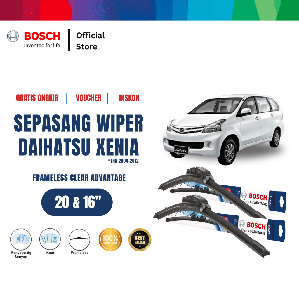 Jual Bosch Sepasang Wiper Mobil Daihatsu Xenia Frameless Clear Advantage 20 dan 16 Inci | Shopee ...